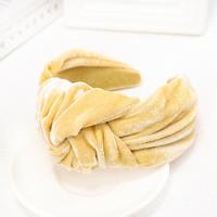 China Velvet Knitted Hair Band Women 8cm Wide Top Knot Headband Non Slip 9 Colors for sale