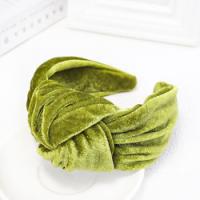 China Velvet Knitted Hair Band Women 8cm Wide Top Knot Headband Non Slip 9 Colors for sale