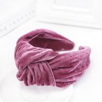 China Velvet Knitted Hair Band Women 8cm Wide Top Knot Headband Non Slip 9 Colors for sale