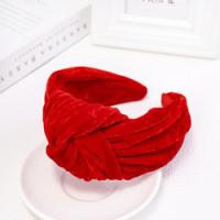 China Velvet Knitted Hair Band Women 8cm Wide Top Knot Headband Non Slip 9 Colors for sale