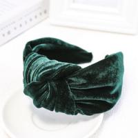 China Velvet Knitted Hair Band Women 8cm Wide Top Knot Headband Non Slip 9 Colors for sale