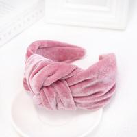 China Velvet Knitted Hair Band Women 8cm Wide Top Knot Headband Non Slip 9 Colors for sale