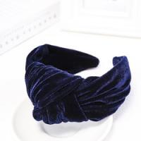 China Velvet Knitted Hair Band Women 8cm Wide Top Knot Headband Non Slip 9 Colors for sale