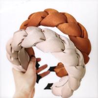 China Thick Braided Hairband 5cm Wide Women Winter Headband Wholesale 9 Colors Elastic Comfort Hair Accessories for sale