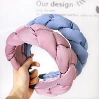 China Thick Braided Hairband 5cm Wide Women Winter Headband Wholesale 9 Colors Elastic Comfort Hair Accessories for sale