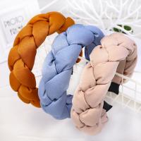 China Thick Braided Hairband 5cm Wide Women Winter Headband Wholesale 9 Colors Elastic Comfort Hair Accessories for sale
