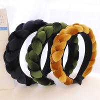 China Winter Fashion Plush Braided Headband Handmade Flannel Hair Accessories 3cm Wide 67g for sale