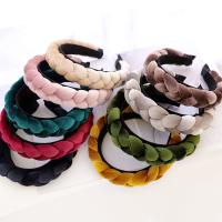 China Winter Fashion Plush Braided Headband Handmade Flannel Hair Accessories 3cm Wide 67g for sale