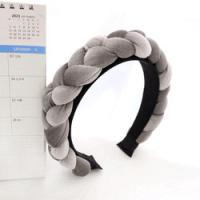 China Winter Fashion Plush Braided Headband Handmade Flannel Hair Accessories 3cm Wide 67g for sale