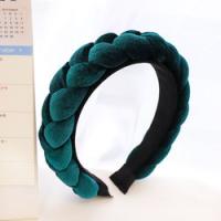 China Winter Fashion Plush Braided Headband Handmade Flannel Hair Accessories 3cm Wide 67g for sale