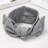 China Pure Color Knitted Bow Hair Band for Women 11cm Wide Elastic Non Slip Winter for sale