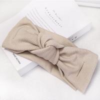 China Pure Color Knitted Bow Hair Band for Women 11cm Wide Elastic Non Slip Winter for sale
