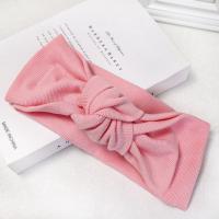 China Pure Color Knitted Bow Hair Band for Women 11cm Wide Elastic Non Slip Winter for sale
