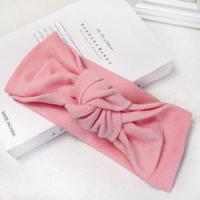 China Pure Color Knitted Bow Hair Band for Women 11cm Wide Elastic Non Slip Winter for sale