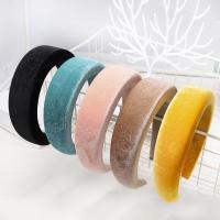 China Velvet Padded Hair Headband 7cm Wide Soft Fabric Women Hair Accessories for sale