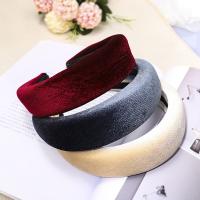 China Velvet Padded Hair Headband 7cm Wide Soft Fabric Women Hair Accessories for sale