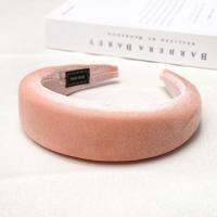 China Velvet Padded Hair Headband 7cm Wide Soft Fabric Women Hair Accessories for sale