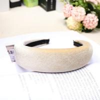 China Velvet Padded Hair Headband 7cm Wide Soft Fabric Women Hair Accessories for sale