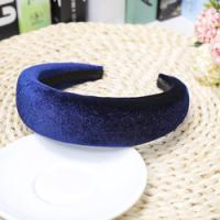 China Velvet Padded Hair Headband 7cm Wide Soft Fabric Women Hair Accessories for sale