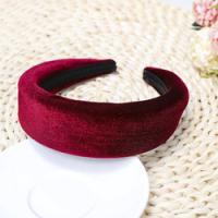 China Velvet Padded Hair Headband 7cm Wide Soft Fabric Women Hair Accessories for sale