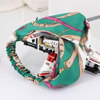 China Chain Satin Cross Hair Band Knot Hairband Wide Edge Printing Headband 7cm for Women for sale