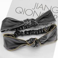 China Punk Style Wide Edge Headband with Zipper Chain 7cm Memory Plastic Hairband for Women for sale