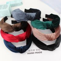 China Velvet Hair Band 7cm Wide Top Knot Cross Headband for Women Non Slip Elastic Hair Hoop for sale
