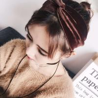 China Velvet Hair Band 7cm Wide Top Knot Cross Headband for Women Non Slip Elastic Hair Hoop for sale