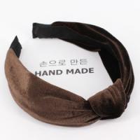 China Velvet Hair Band 7cm Wide Top Knot Cross Headband for Women Non Slip Elastic Hair Hoop for sale