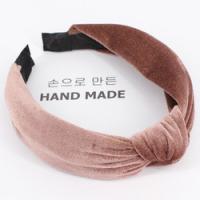 China Velvet Hair Band 7cm Wide Top Knot Cross Headband for Women Non Slip Elastic Hair Hoop for sale