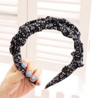 China Fabric Hair Hoop 4cm Wide Small Broken Flower Fold Out Headband for Women Girls Daily Use for sale