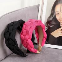 China 7cm Wide Weave Lattice Headwear Shape Memory Hair Hoop for Women Daily Use for sale