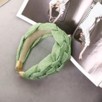 China 7cm Wide Weave Lattice Headwear Shape Memory Hair Hoop for Women Daily Use for sale