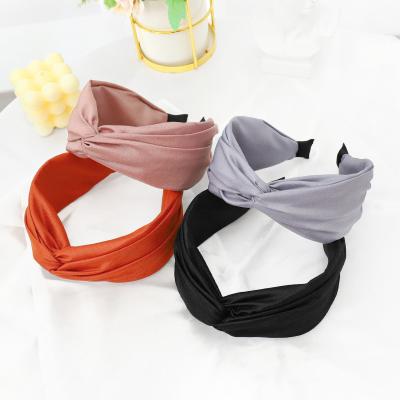 China Solid Color Wide Edge Hair Bands for Women 7cm Ponytail Sports Face Washing Headbands for sale