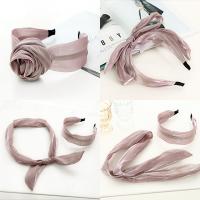 China Adjustable Fabric Bow Hair Band 5cm Women Headband Soft Stretchy Hair Accessory for sale
