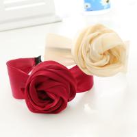 China Adjustable Fabric Bow Hair Band 5cm Women Headband Soft Stretchy Hair Accessory for sale