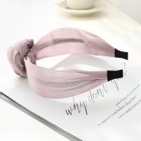China Adjustable Fabric Bow Hair Band 5cm Women Headband Soft Stretchy Hair Accessory for sale