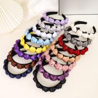 China Fabric Rose Hair Band 3cm Women Headband Non Slip Fashion Hair Accessories Spring Summer Autumn Winter for sale
