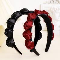 China Fabric Rose Hair Band 3cm Women Headband Non Slip Fashion Hair Accessories Spring Summer Autumn Winter for sale