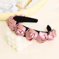 China Fabric Rose Hair Band 3cm Women Headband Non Slip Fashion Hair Accessories Spring Summer Autumn Winter for sale