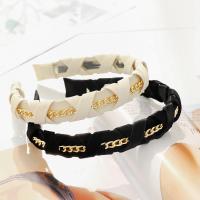 China Button Woven Hair Hoop 1cm Width 46g Women Fashion Headband Soft Comfortable Daily Use for sale