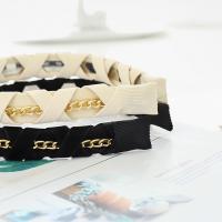 China Button Woven Hair Hoop 1cm Width 46g Women Fashion Headband Soft Comfortable Daily Use for sale