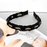 China Button Woven Hair Hoop 1cm Width 46g Women Fashion Headband Soft Comfortable Daily Use for sale