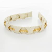 China Button Woven Hair Hoop 1cm Width 46g Women Fashion Headband Soft Comfortable Daily Use for sale