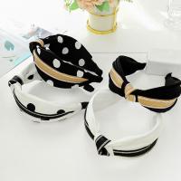 China Korean Style Knot Headband for Women 7cm Wide Brimmed Hairband Fabric Non Slip Hair Accessories for sale