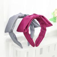 China Fabric Big Bow Hair Bands for Women 6cm Wide Edge Headband Comfortable Soft Hair Accessories for sale