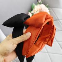 China Fabric Big Bow Hair Bands for Women 6cm Wide Edge Headband Comfortable Soft Hair Accessories for sale