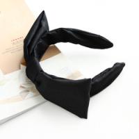 China Fabric Big Bow Hair Bands for Women 6cm Wide Edge Headband Comfortable Soft Hair Accessories for sale