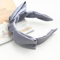 China Fabric Big Bow Hair Bands for Women 6cm Wide Edge Headband Comfortable Soft Hair Accessories for sale