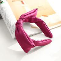China Fabric Big Bow Hair Bands for Women 6cm Wide Edge Headband Comfortable Soft Hair Accessories for sale